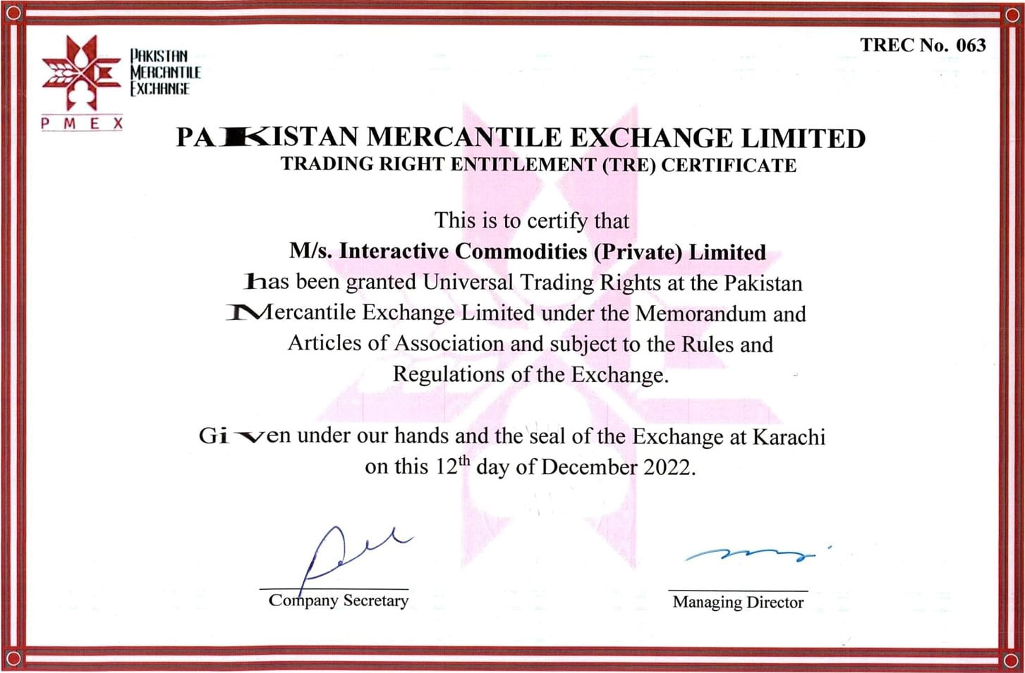 License & Membership Details - Interactive Commodities